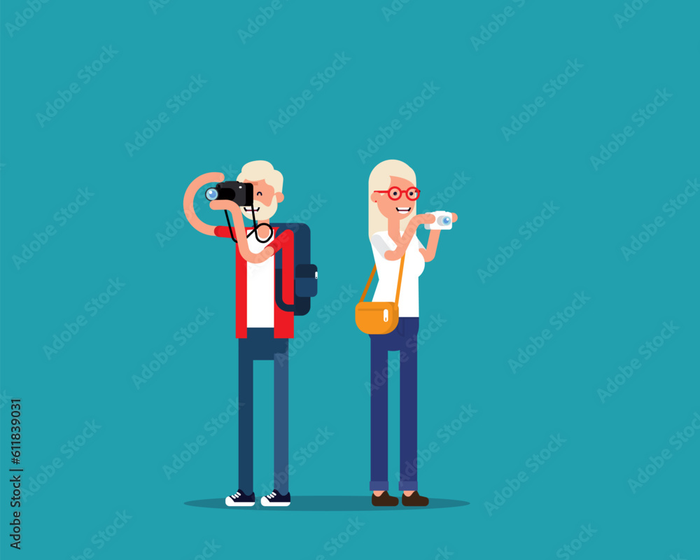 Smiling elderly cartoon character. Vector illustration old people ...
