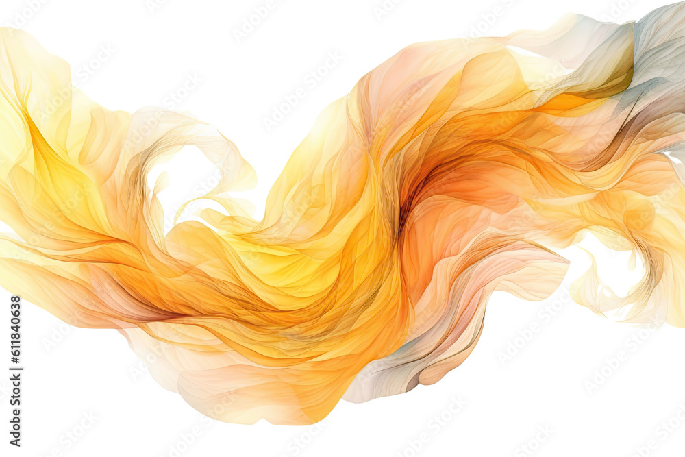 an ethereal blend of golden yellow and pastel orange abstract blooming ...