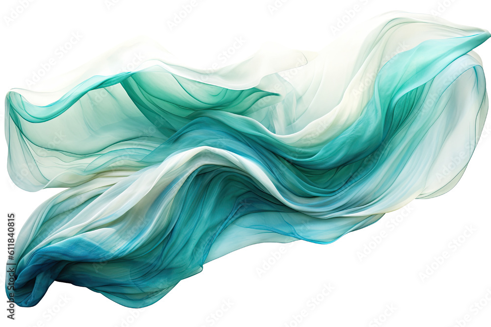 an ethereal blend of teal and turquoise abstract blooming shape ...