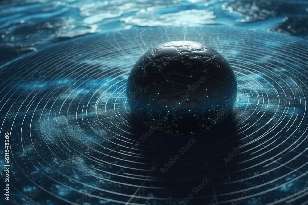 Gravity planet earth, gravitational waves concept. Physical and ...