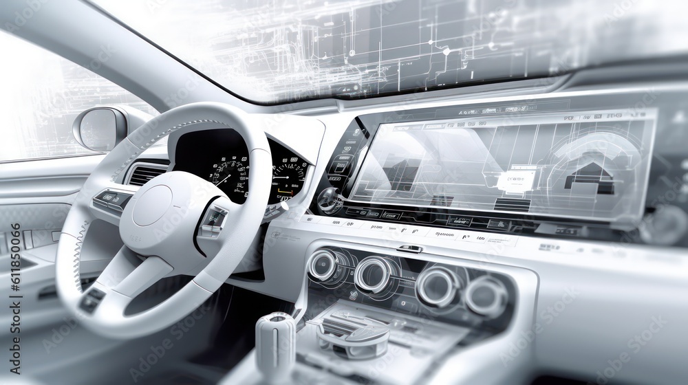 AI generated illustration of a brand-less modern electric car ...