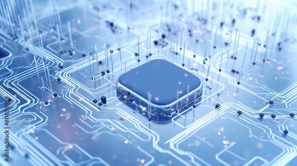 Close-up picture of a cpu processor and microchip electronic circuit ...