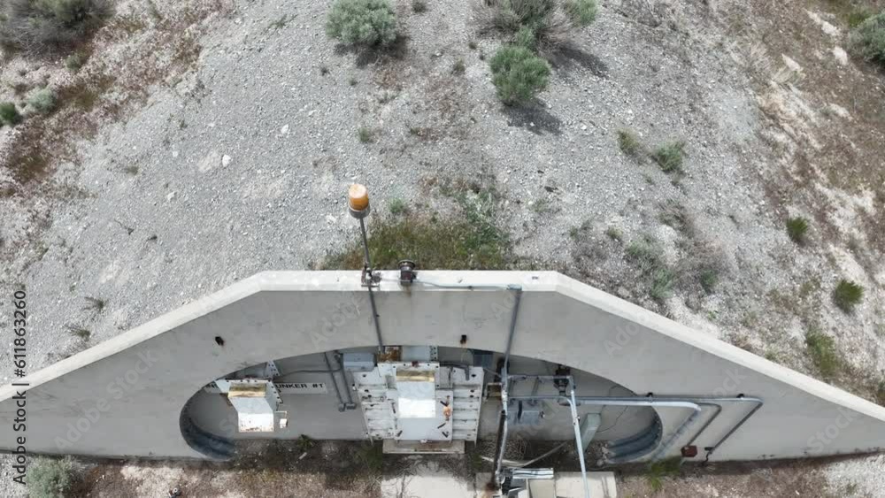 Aerial Tekoi solid fuel rocket motor storage bunker Utah climb pu ...