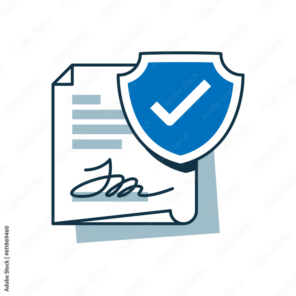 legal protection, document legality with signature concept illustration ...