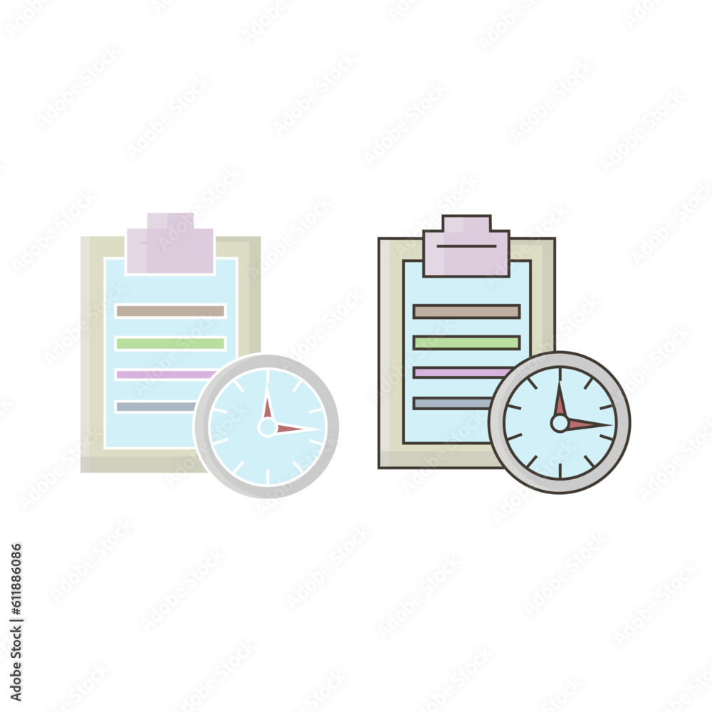 Vektorová grafika „Timesheet document icon, Time tracking Time record ...