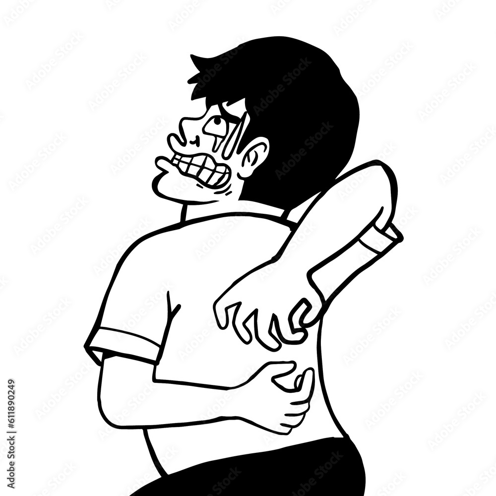 : Very itchy young man cartoon caused by fungus in clothes-01.png Stock ...