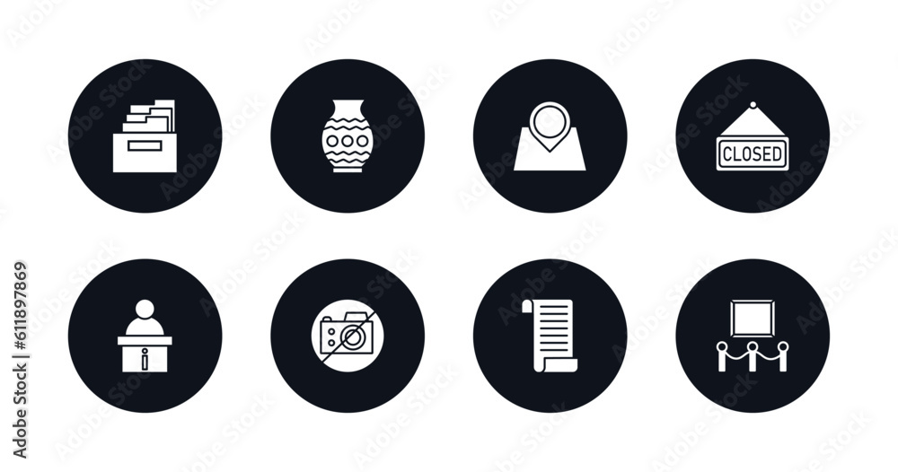 symbol for mobile filled icons set. filled icons such as archivist, porcelain, tour, closed ...