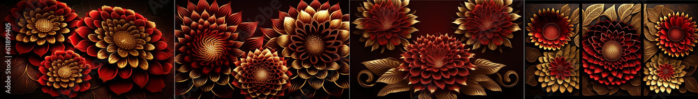 Red depth texture background with 3 unopened gold symbols Depth gold ...