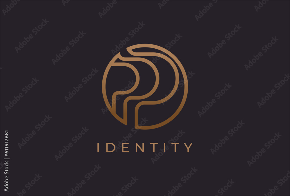 Abstract initial letter PPP logo,usable for branding and business logos ...