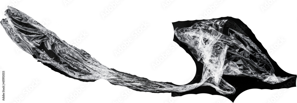 Stretched plastic film isolated photograph on transparent background ...