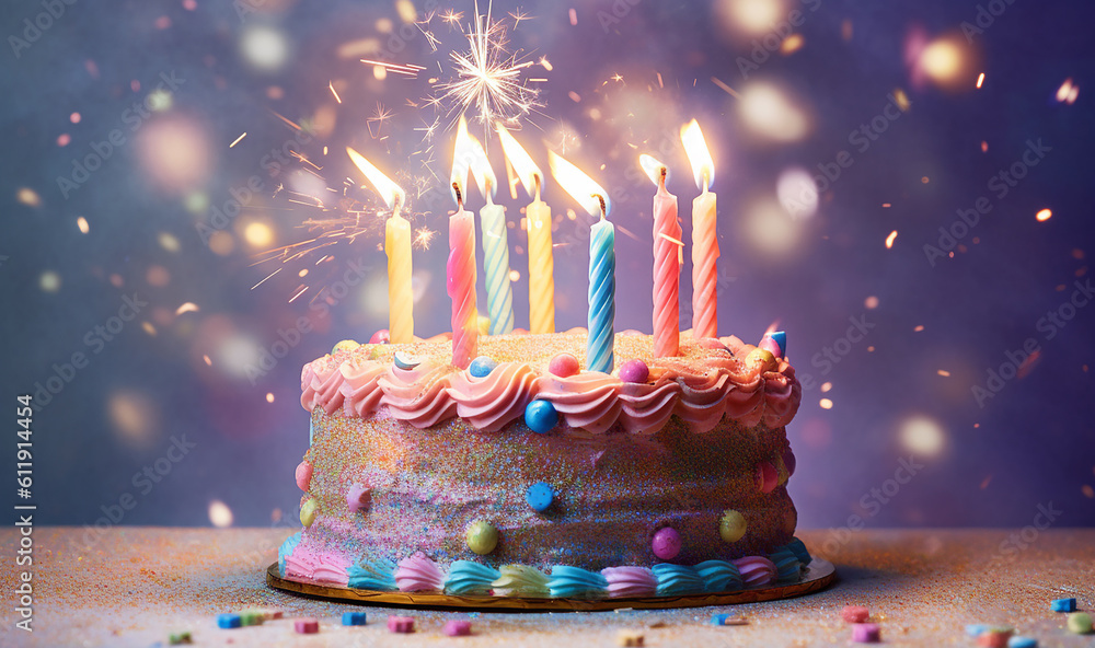 Birthday cakes with candles Animated and cute sweets that add a touch ...