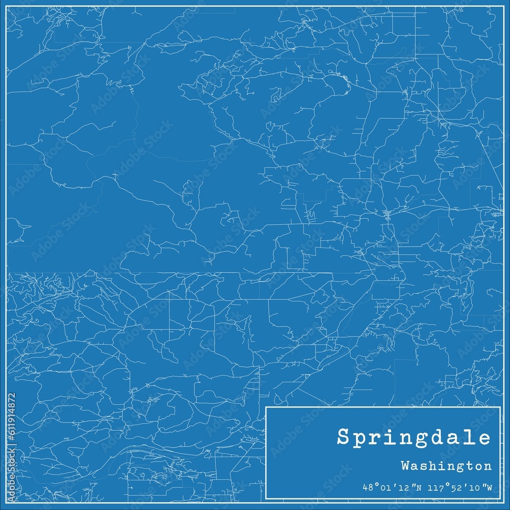 Fototapeta mapa świata dla dzieci Blueprint US city map of Springdale ...