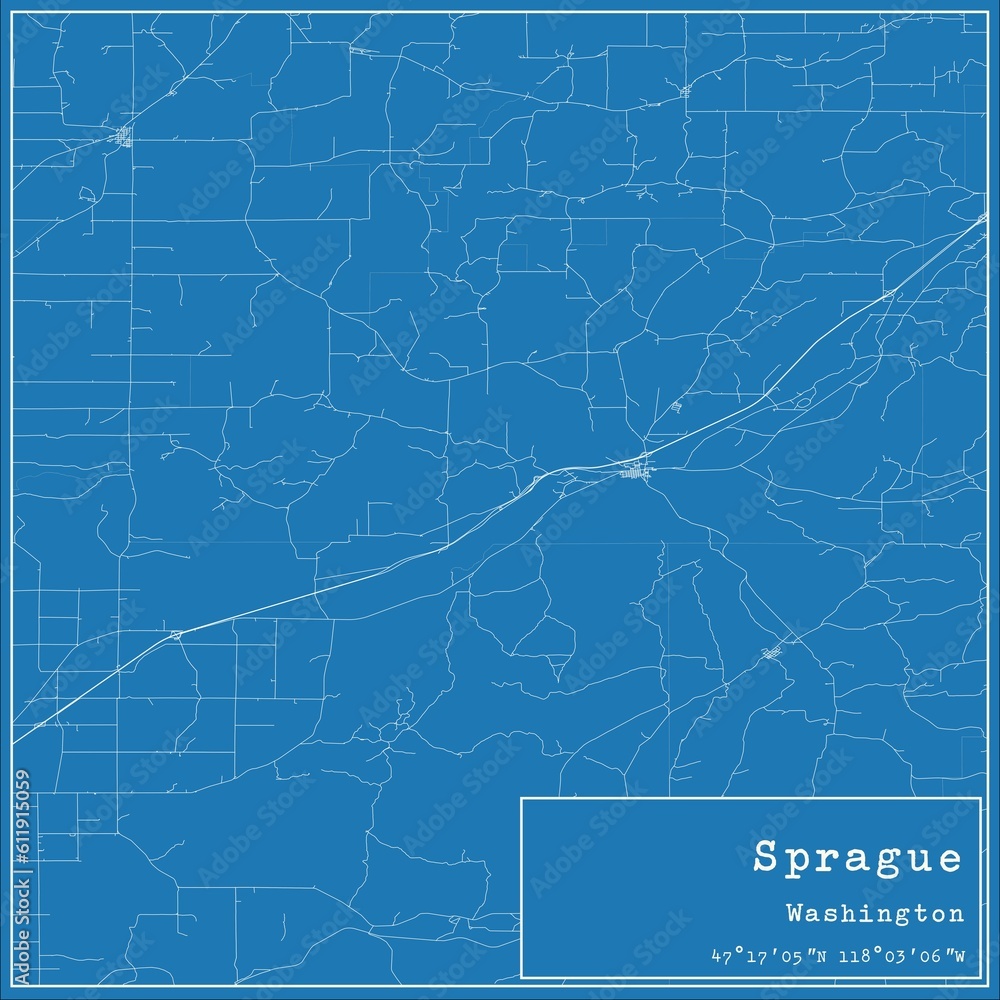 Fototapeta mapa świata dla dzieci Blueprint US city map of Sprague ...