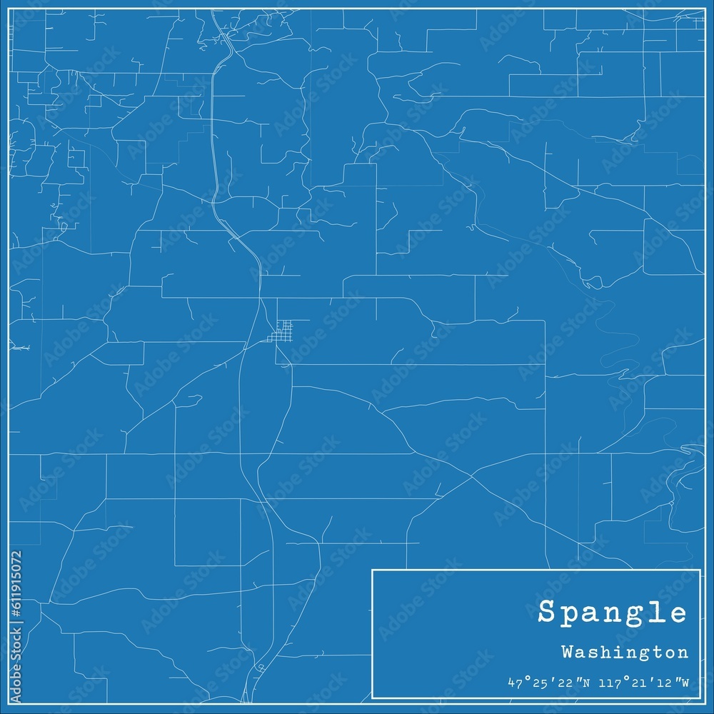 Fototapeta mapa świata dla dzieci Blueprint US city map of Spangle ...