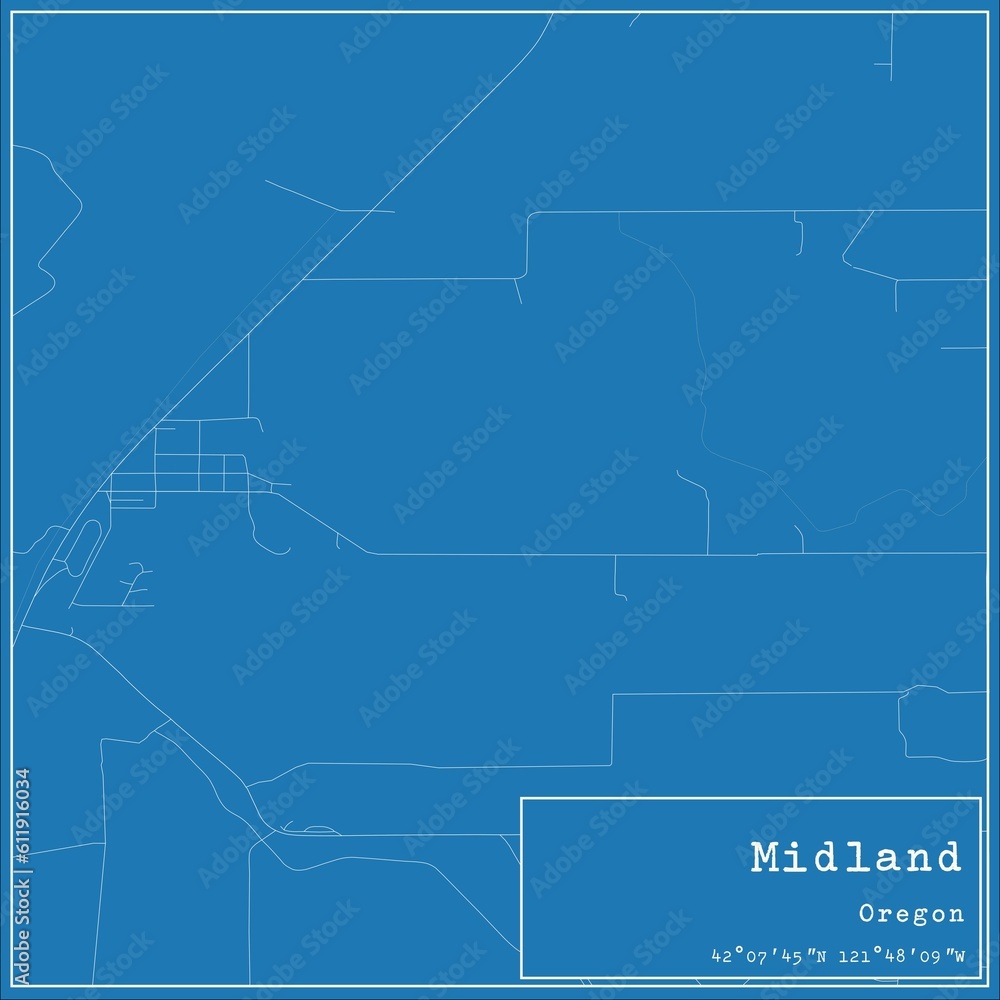 Fototapeta mapa świata dla dzieci Blueprint US city map of Midland ...