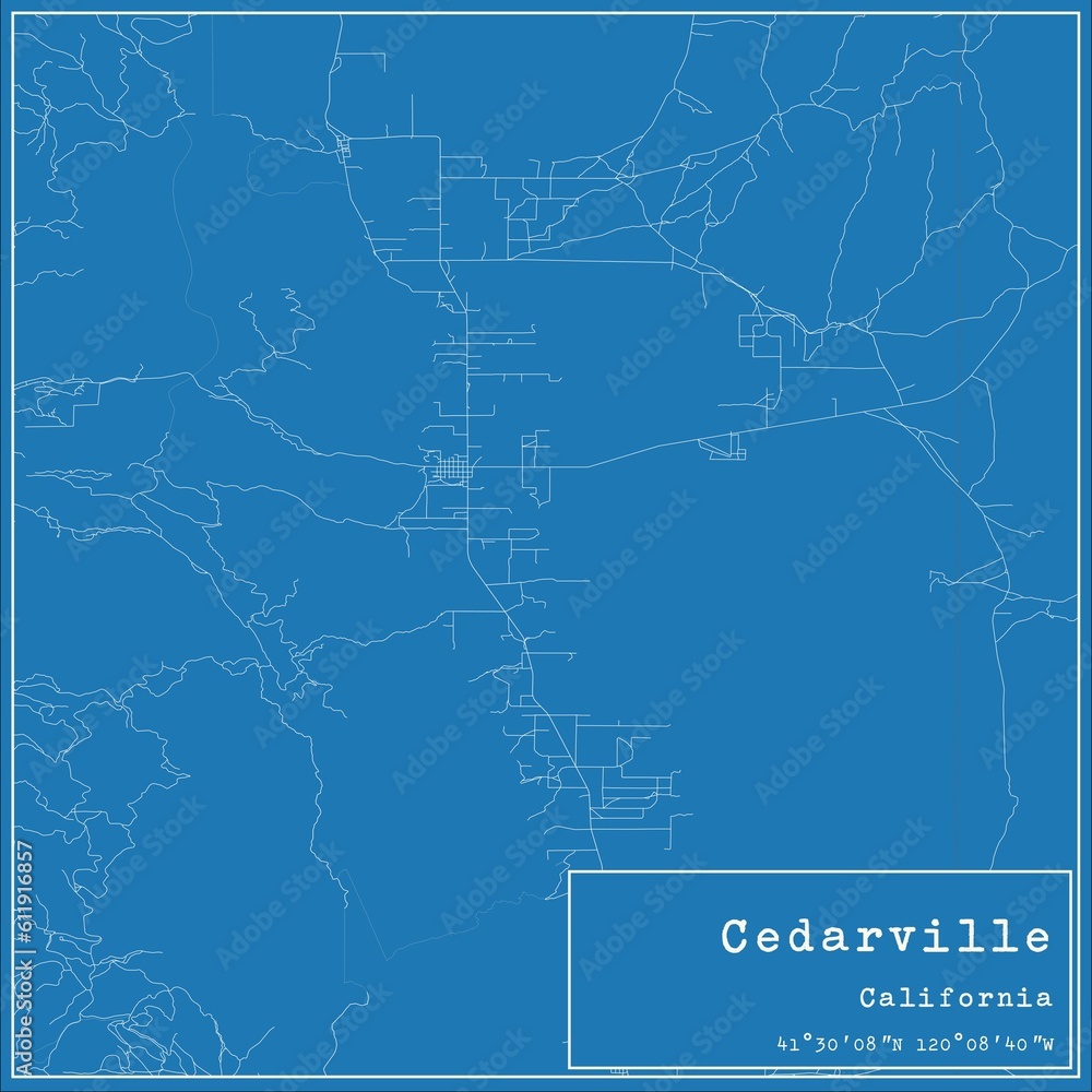 Fototapeta mapa świata dla dzieci Blueprint US city map of Cedarville, California. | Fototapety ...