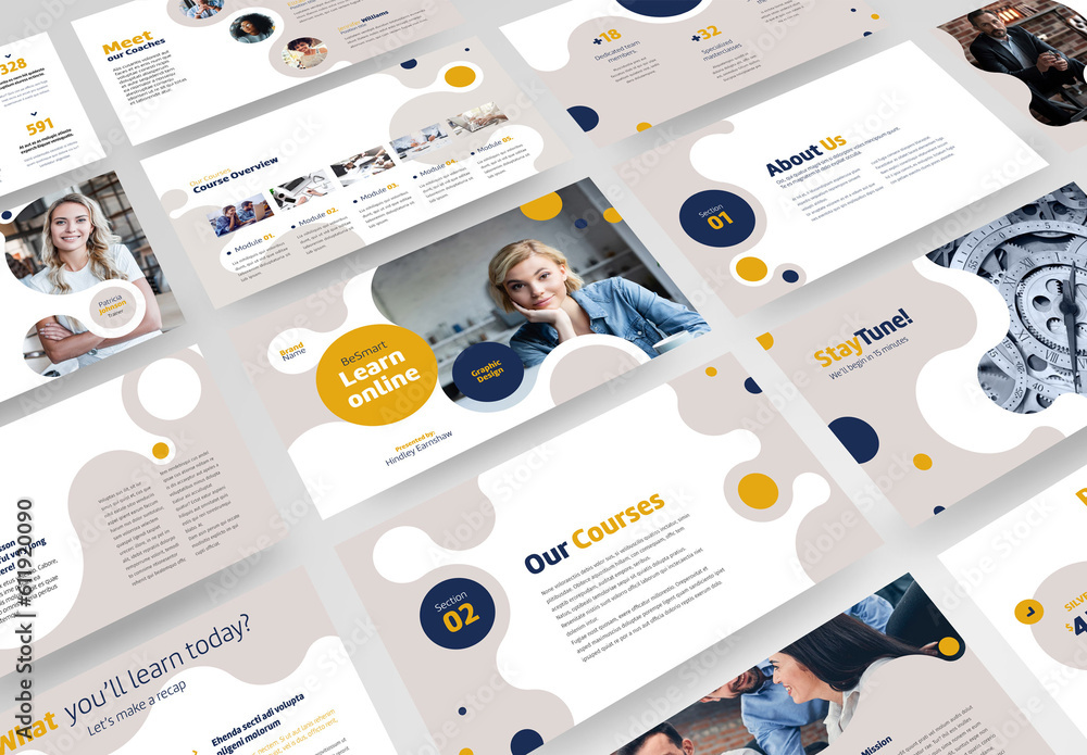 Online Learning Presentation for Course Creators with Blue and Yellow ...