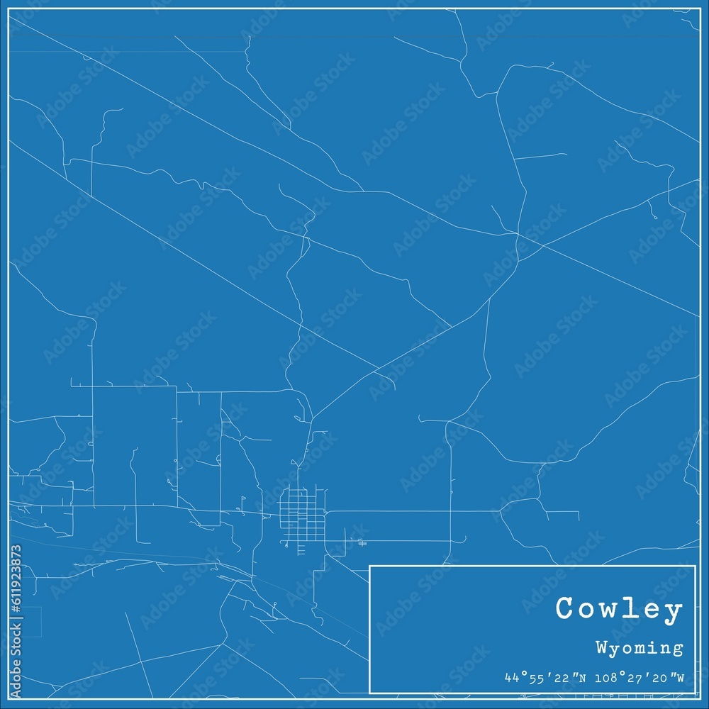 Fototapeta mapa świata dla dzieci Blueprint US city map of Cowley ...