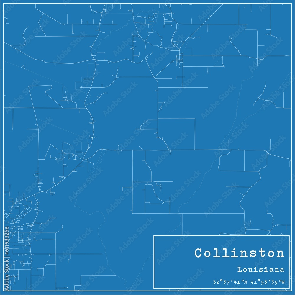 Fototapeta mapa świata dla dzieci Blueprint US city map of Collinston ...