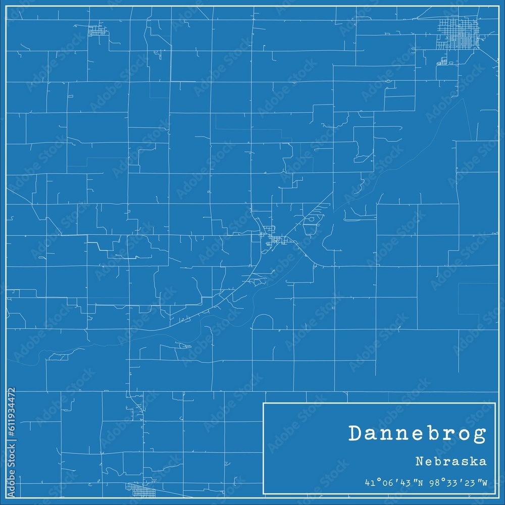 Fototapeta mapa świata dla dzieci Blueprint US city map of Dannebrog ...