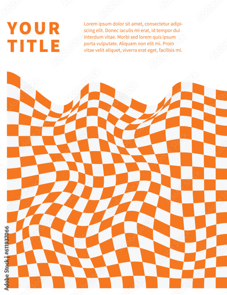 Orange and white checkered abstract background. Race background with ...