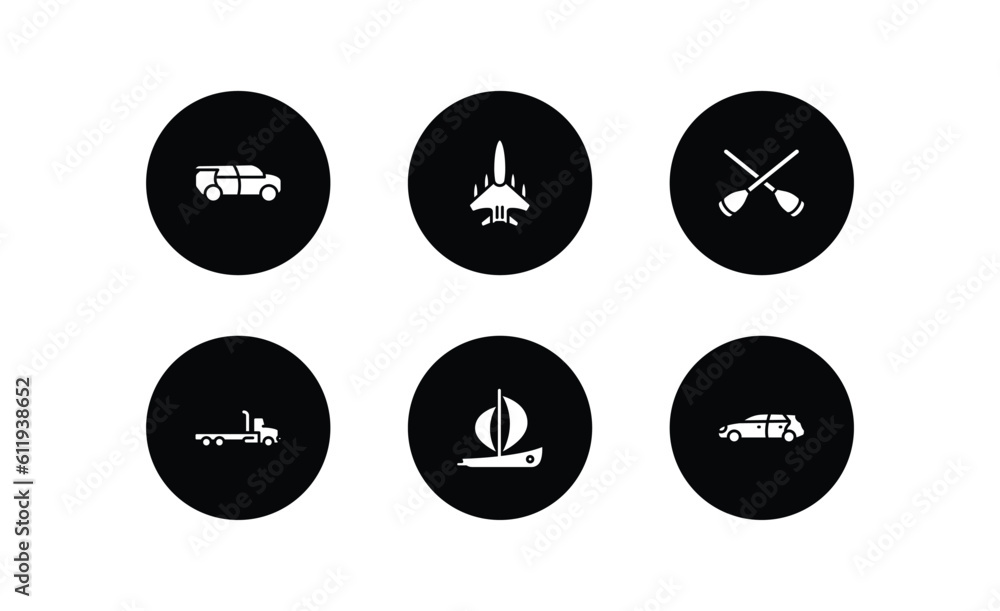 transportation filled icons set. transportation filled icons pack ...