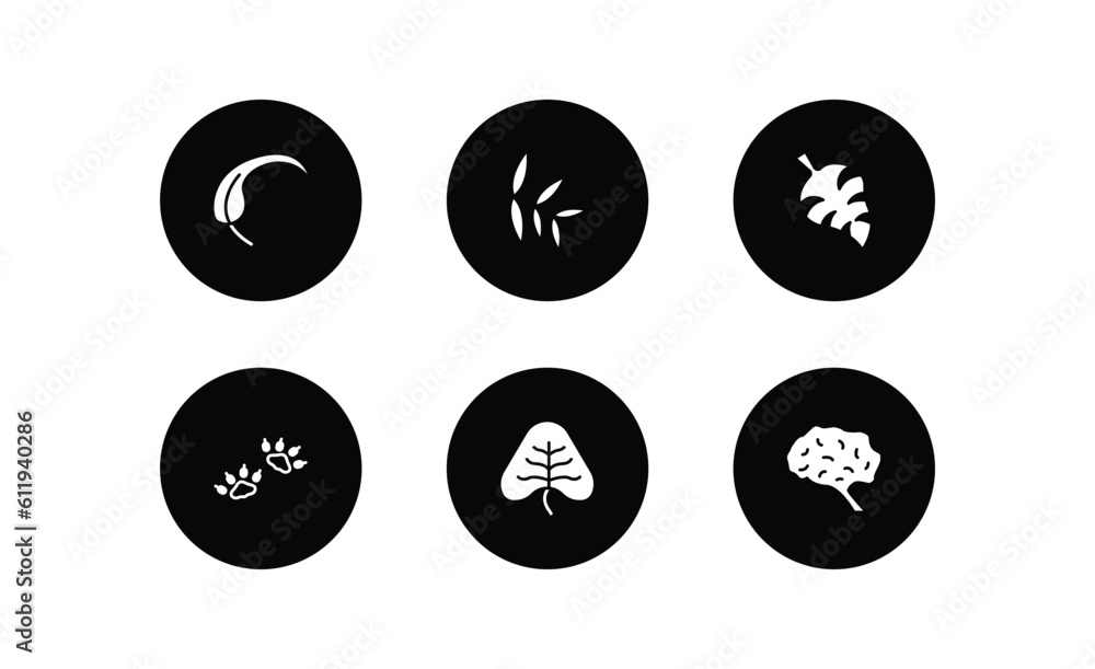 nature filled icons set. nature filled icons pack included falcate ...