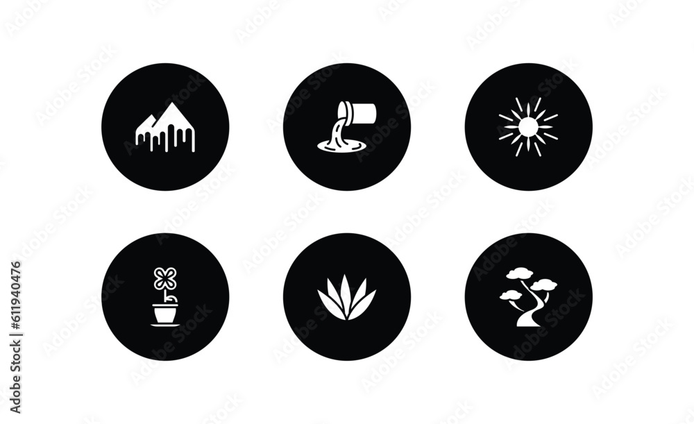 nature filled icons set. nature filled icons pack included melting ...