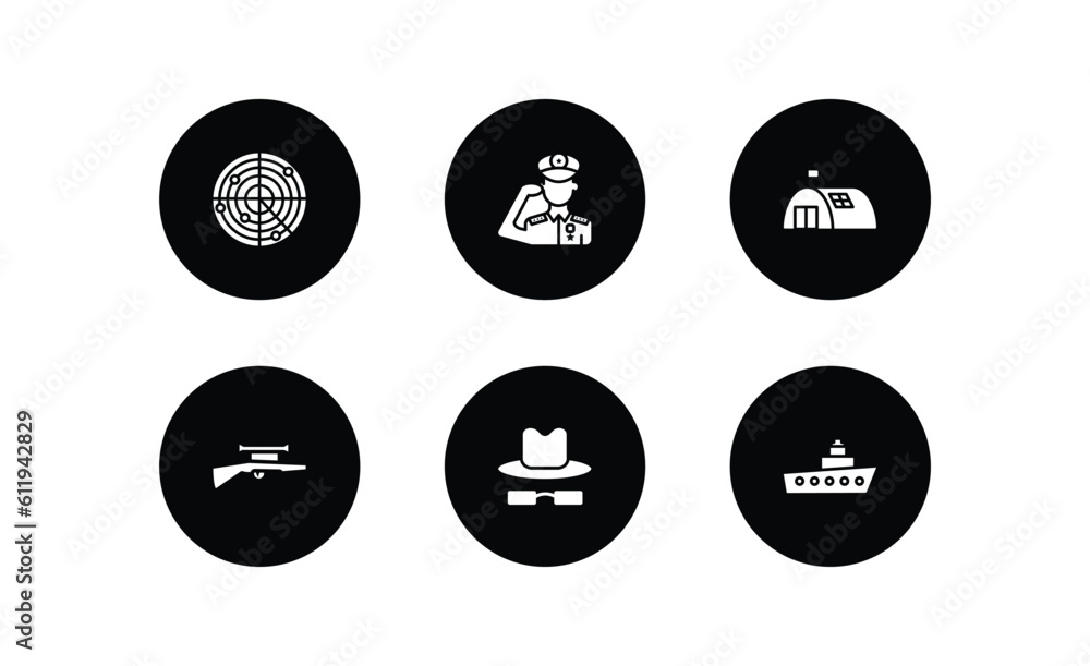 Vetor de army and war filled icons set. army and war filled icons pack ...