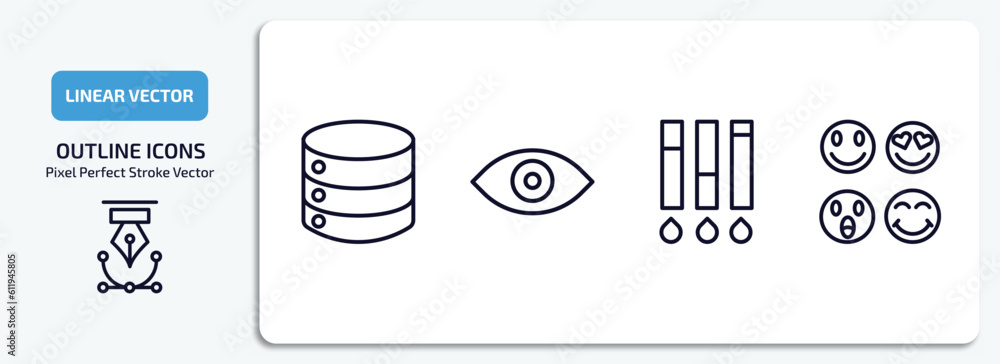 user interface collection. outline icons set. user interface collection ...