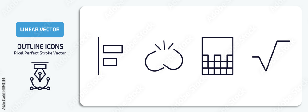 User Interface Outline Icons Set User Interface Thin Line Icons Pack Included Object Alignment