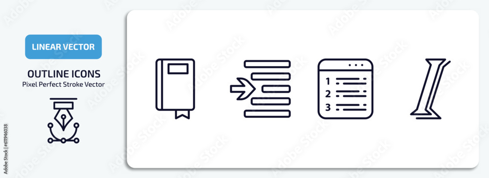 user interface outline icons set. user interface thin line icons pack included ribbon from a ...