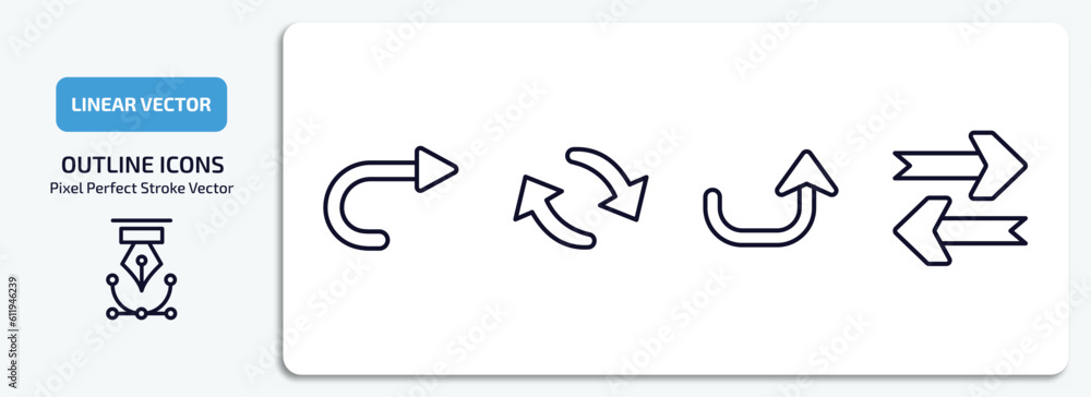 user interface outline icons set. user interface thin line icons pack included right curve ...