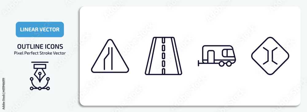 traffic signs outline icons set. traffic signs thin line icons pack ...