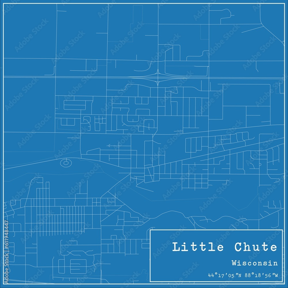 Blueprint US city map of Little Chute, Wisconsin. Stock Illustration ...