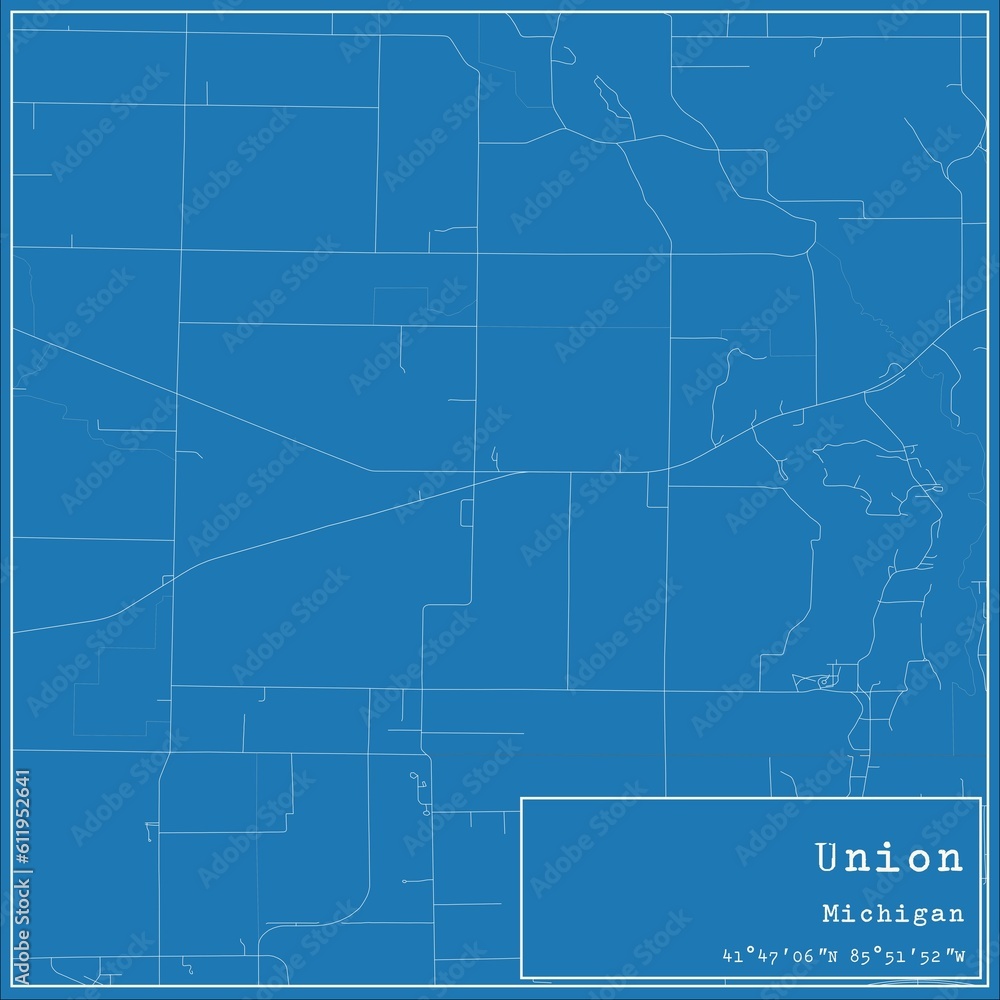 Fototapeta mapa świata dla dzieci Blueprint US city map of Union ...