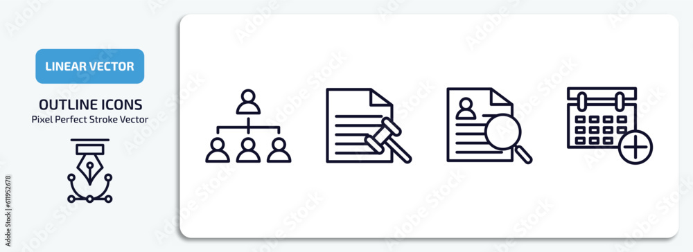 human resources outline icons set. human resources thin line icons pack ...