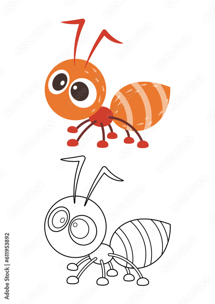 Ant insect cute vector illustration cartoon isolated on white ...