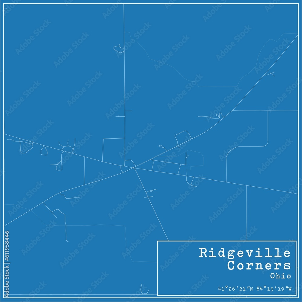 Fototapeta mapa świata dla dzieci Blueprint US city map of Ridgeville ...