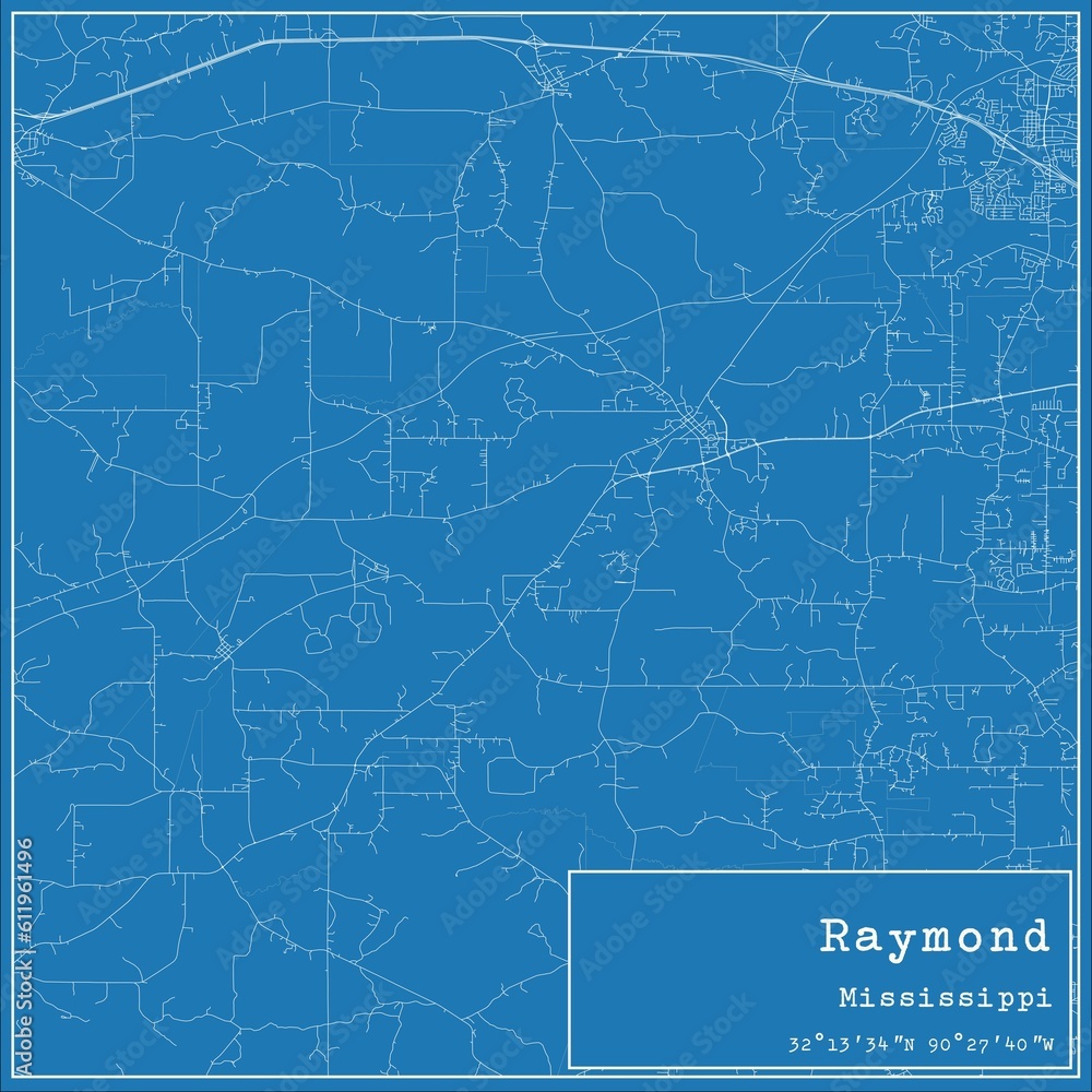 Fototapeta mapa świata dla dzieci Blueprint US city map of Raymond ...