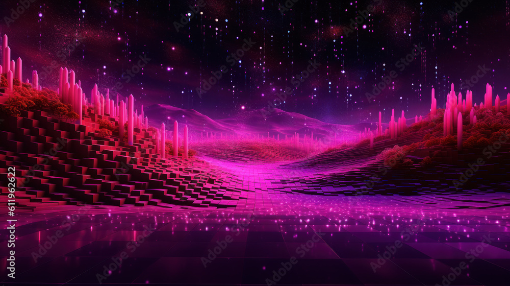 TechnoScape: A Futuristic Data Visualization. Generative AI Stock ...