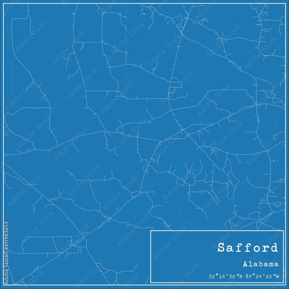 Fototapeta mapa świata dla dzieci Blueprint US city map of Safford ...