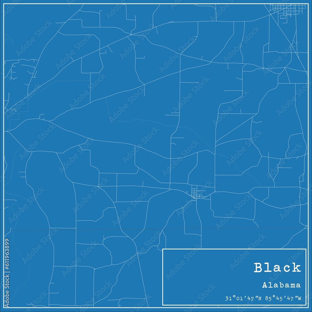 Fototapeta mapa świata dla dzieci Blueprint US city map of Black ...