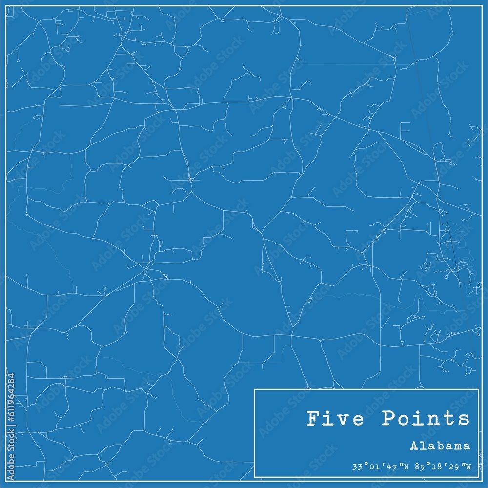 Fototapeta mapa świata dla dzieci Blueprint US city map of Five Points ...