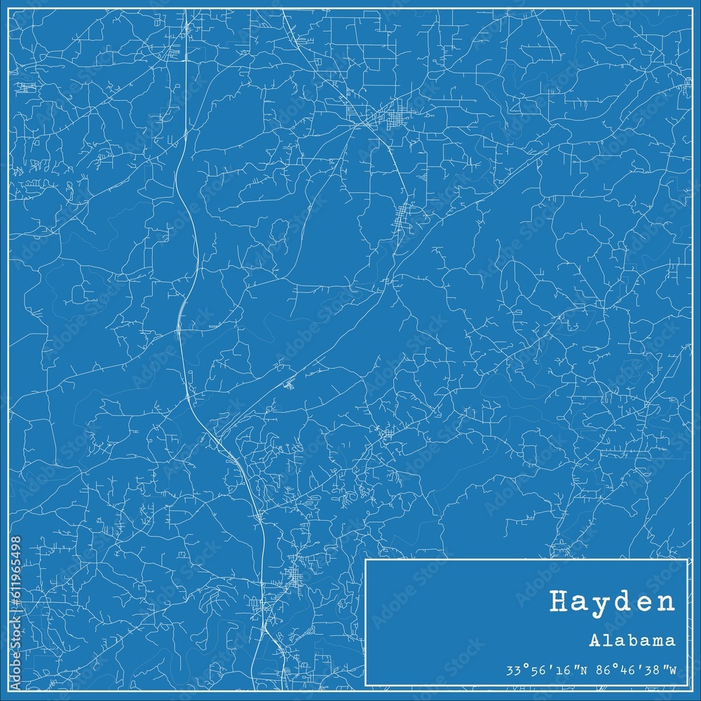 Fototapeta mapa świata dla dzieci Blueprint US city map of Hayden ...