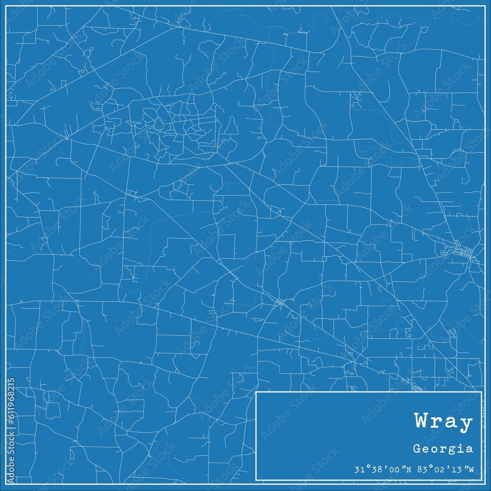 Fototapeta mapa świata dla dzieci Blueprint US city map of Wray ...
