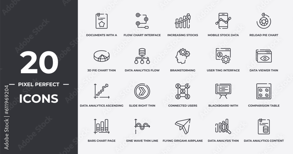Vetor de set of user interface outline icons. thin line icons such as ... Vetor de set of user interface outline icons. thin line icons such as ...