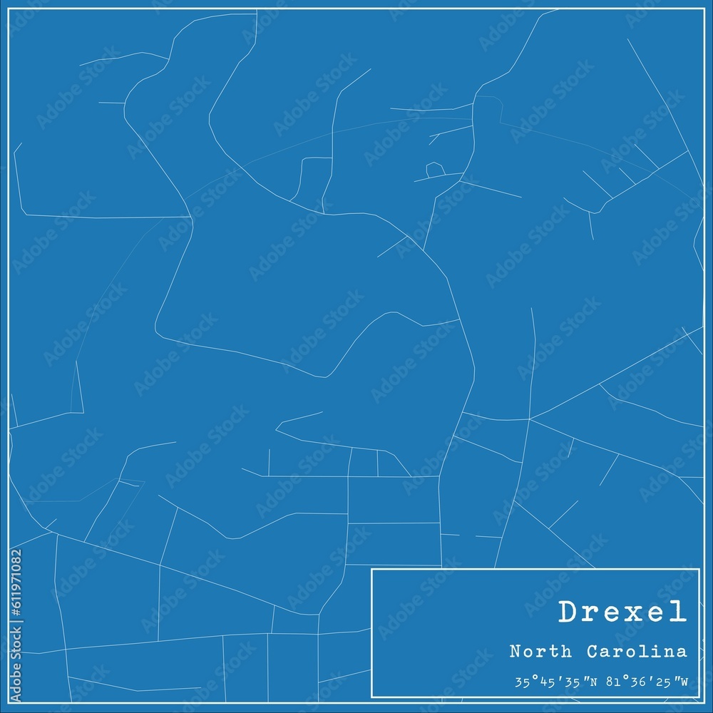 Poster Blueprint US city map of Drexel, North Carolina. – Wall Art ...