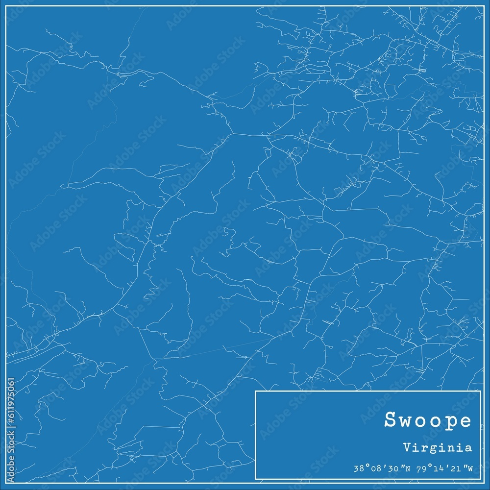 Fototapeta mapa świata dla dzieci Blueprint US city map of Swoope ...