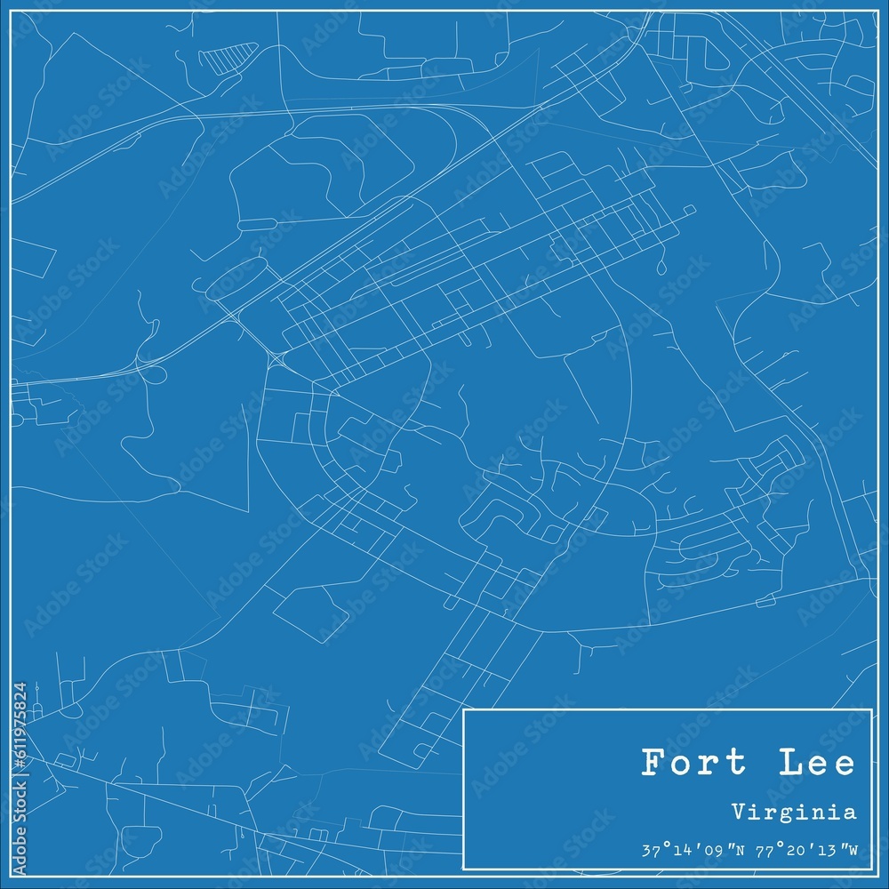 Fototapeta mapa świata dla dzieci Blueprint US city map of Fort Lee ...